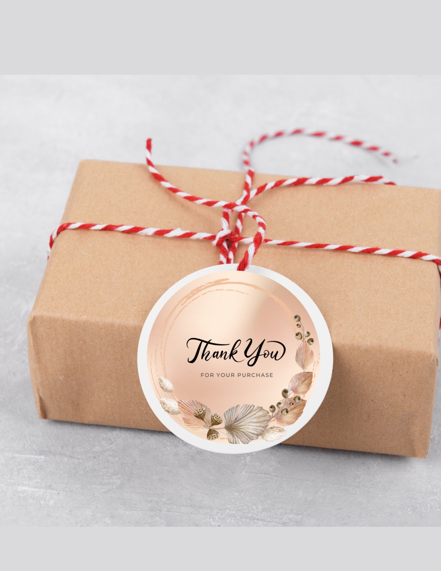 Thank You Round Sticker Bundle PNG Gratitude Note Digital Prints Beige ...