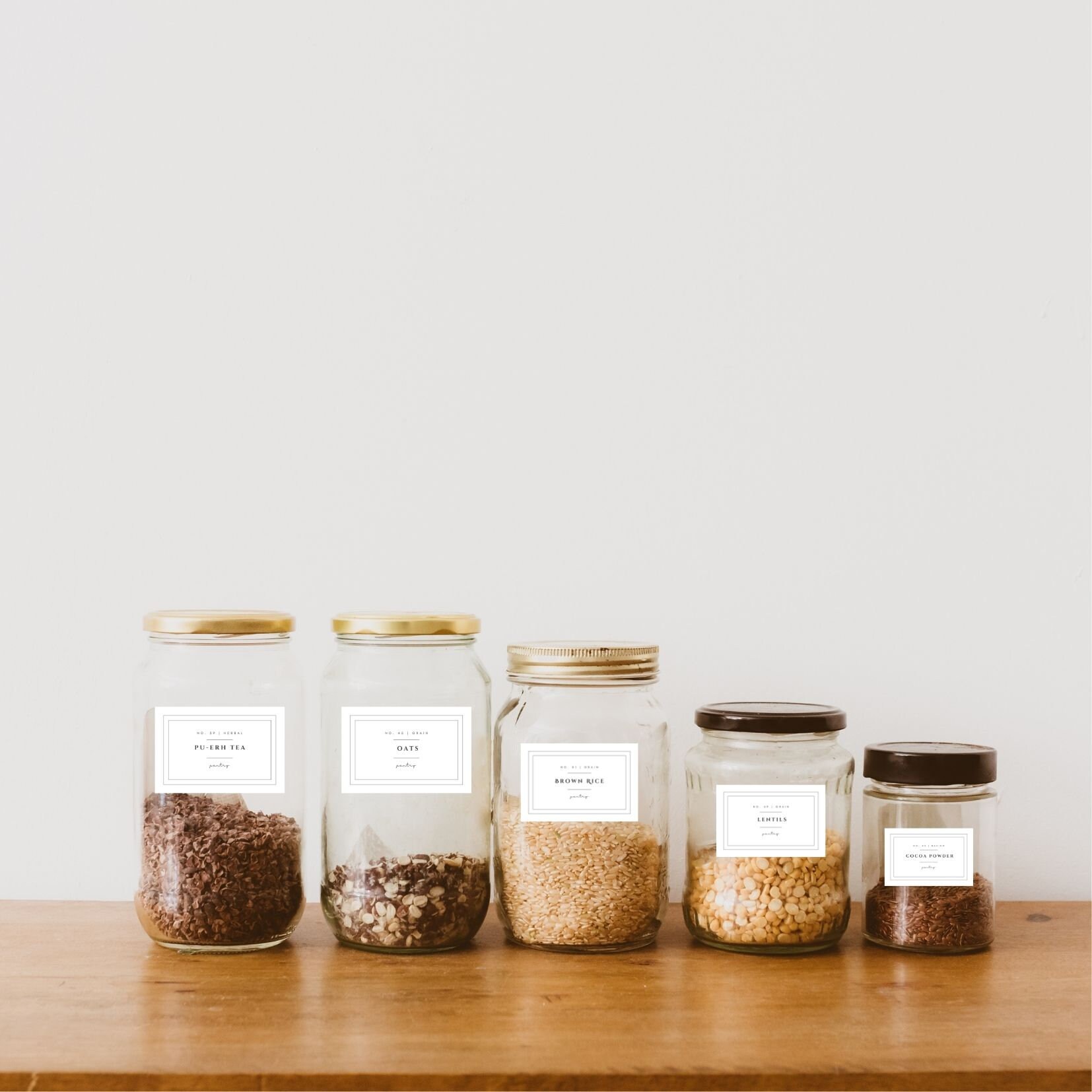 White Modern Pantry Labels | Kitchen Label | Digital Sticker | Pantry ...