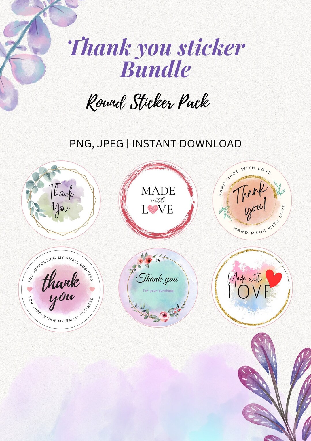 Thank You Round Sticker | Thank You Stickers | Thank You Note ...
