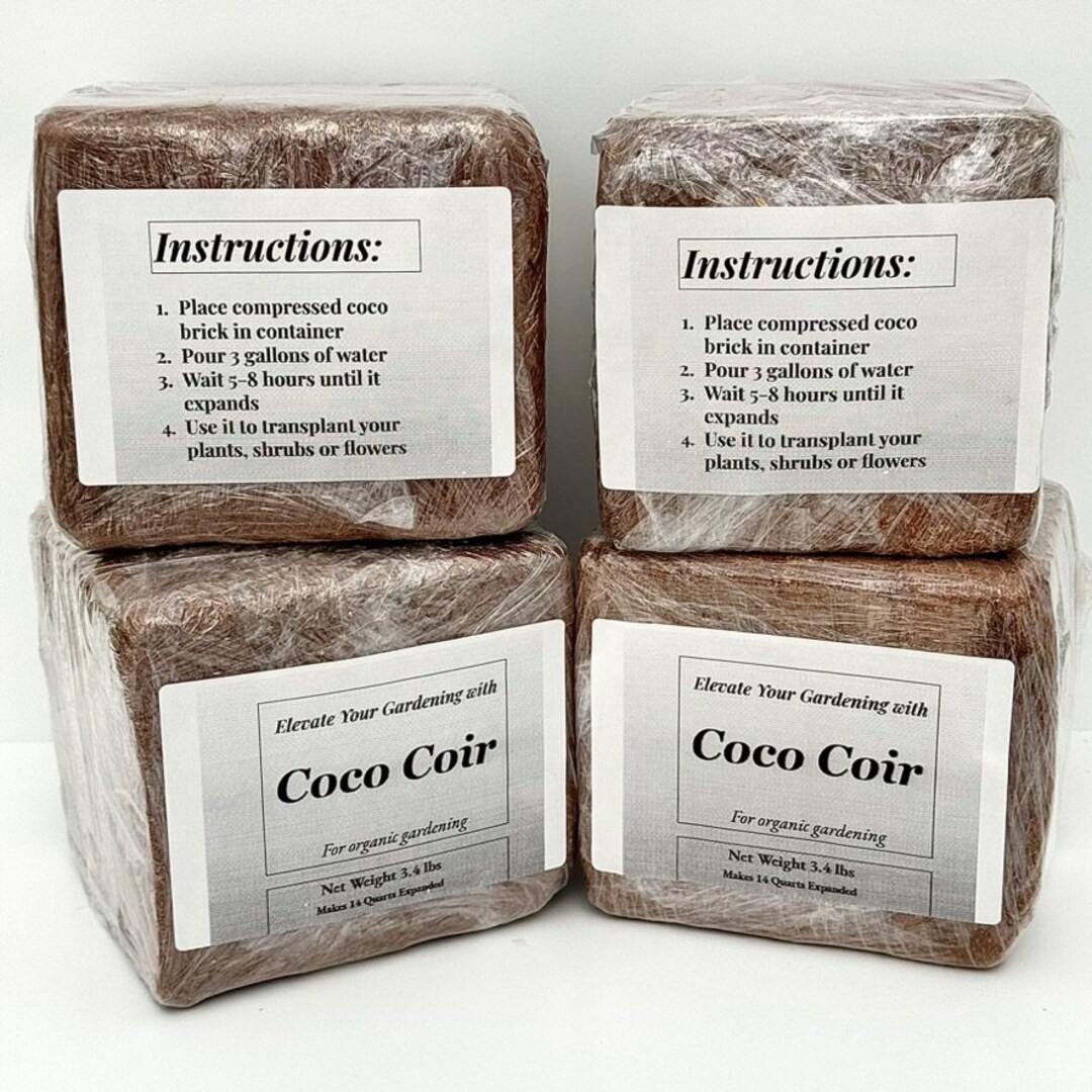 COCO COIR & FIBER - 70/30 Mix - Steam Sterilized - 4 Bricks - Seed ...