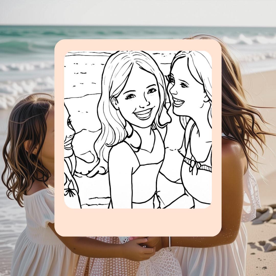 Personalized Coloring Page Custom Family Scrapbook Activity to Make ...