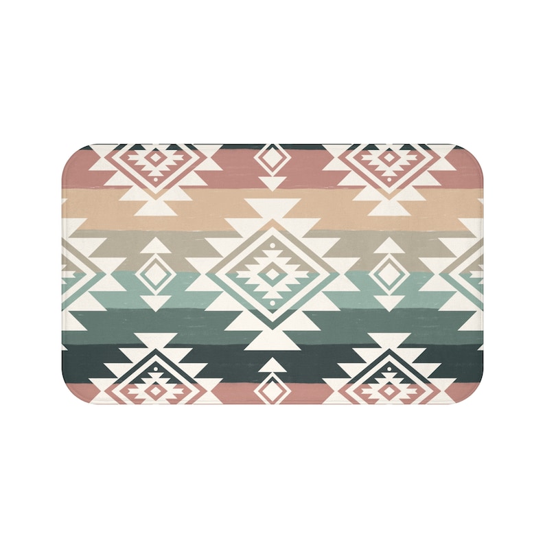 Aztec Bath Mat Western Bath Mat Gift Western Bath Rug Western Bathroom ...