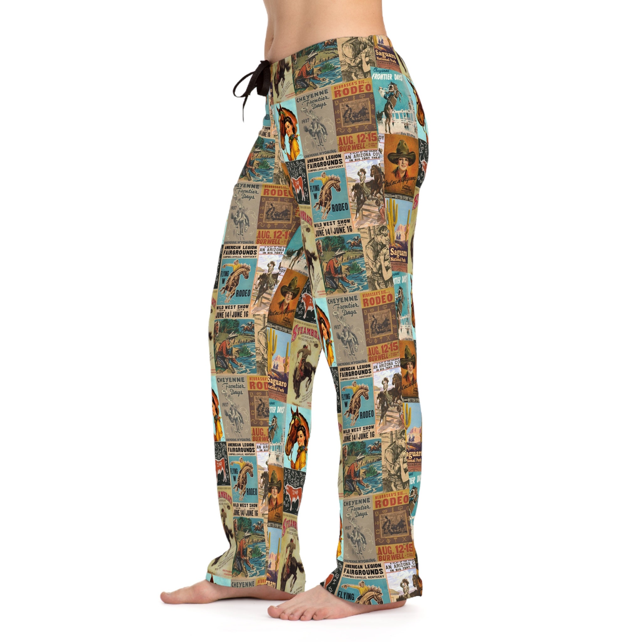 Vintage Cowboy Pajama Pants PJ Pants Western Pajamas Cowgirl Pajamas ...