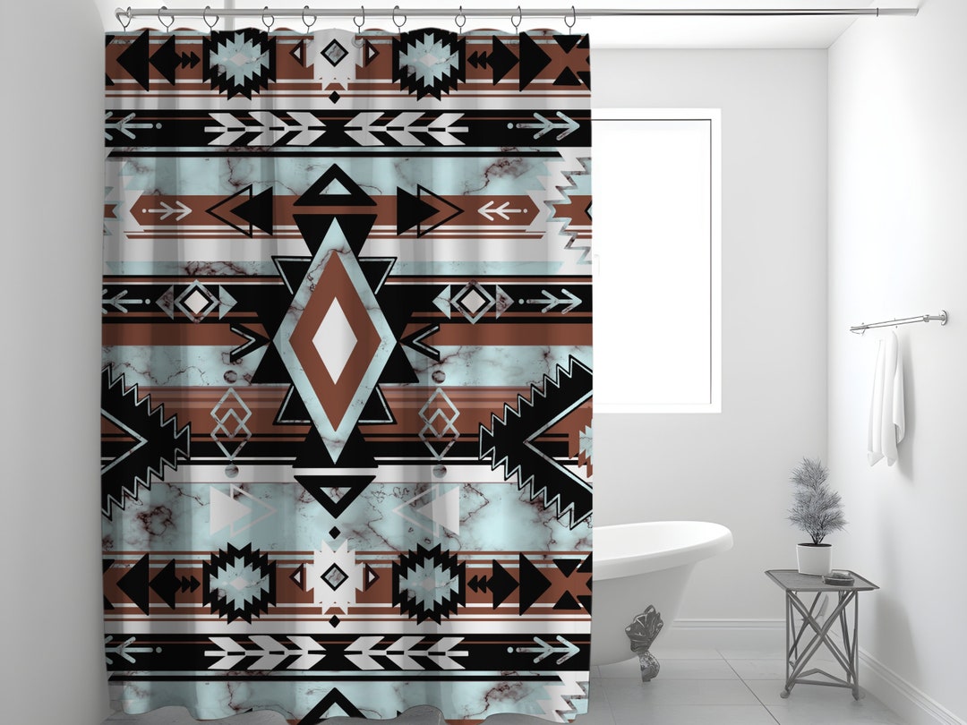 Aztec Shower Curtain Wester Shower Curtain Cowboy Decor Western Decor ...