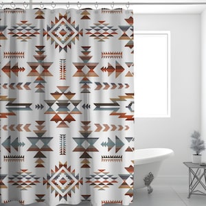 Aztec Shower Curtain Southwestern Shower Curtain Aztec Print Bathroom ...
