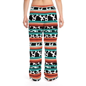 Cow Print Pajama Pants Serape Pajamas Western Pajamas Western Sleepwear ...