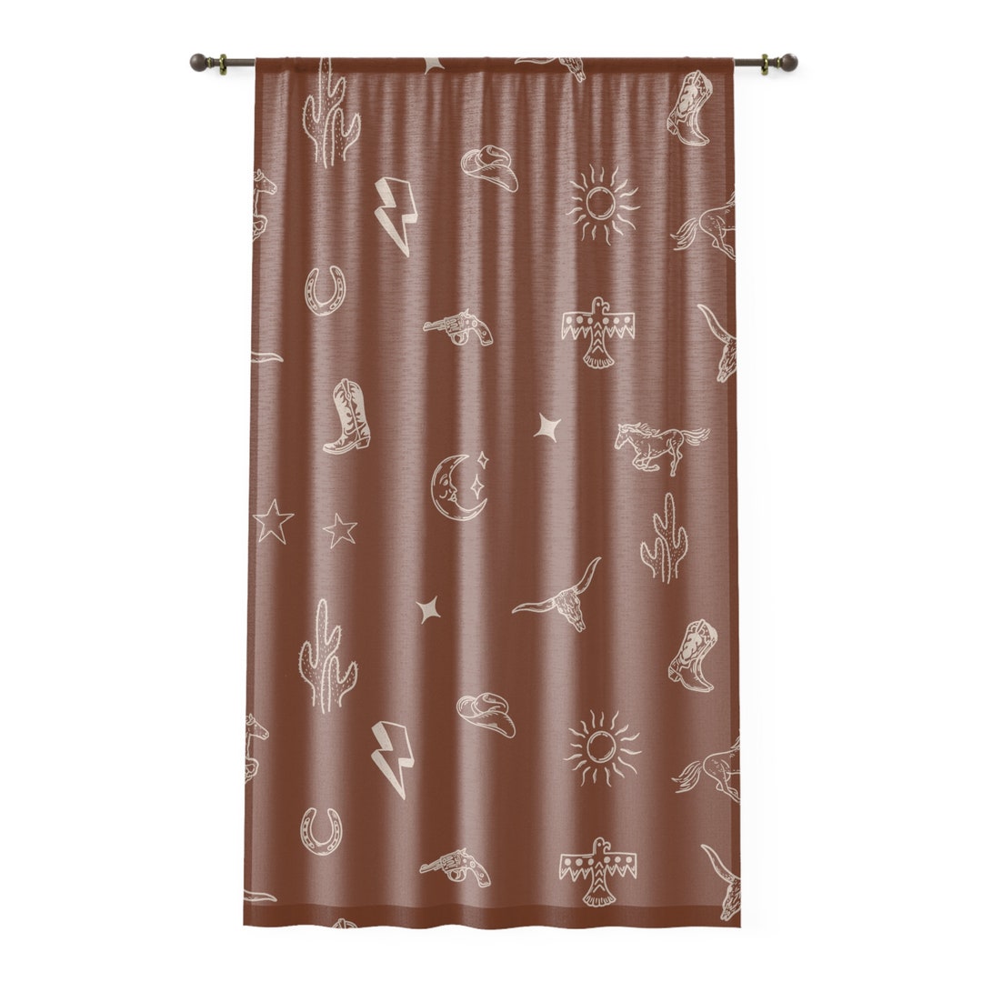 Western Window Curtain Wild West Window Curtain Transparent Window ...