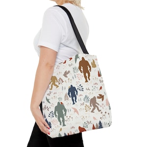 Big Foot Tote Bag Bigfoot Lover Sasquatch Reusable Bag Shopping Bag ...