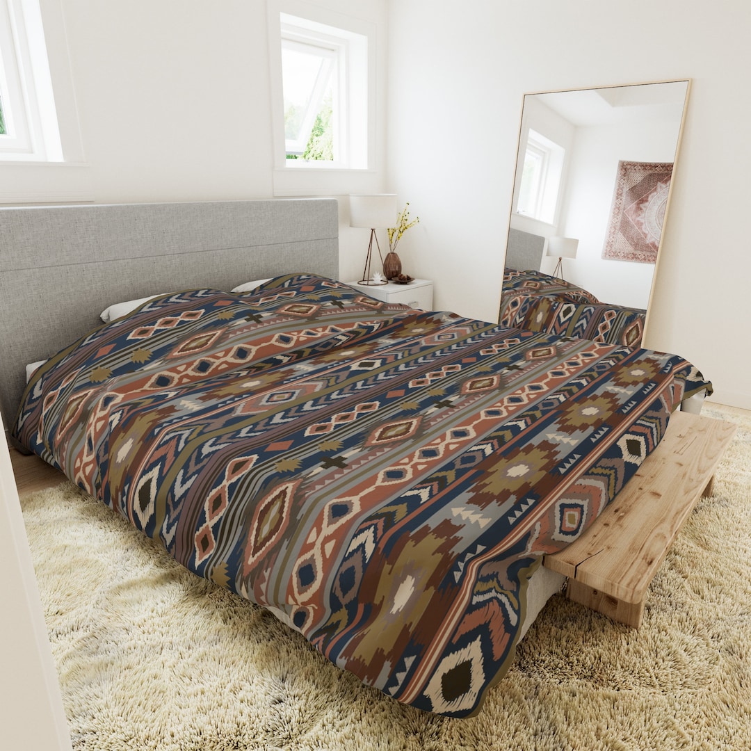 Southwestern Duvet Cover Aztec Print Western Quilt Cover Western Decor ...