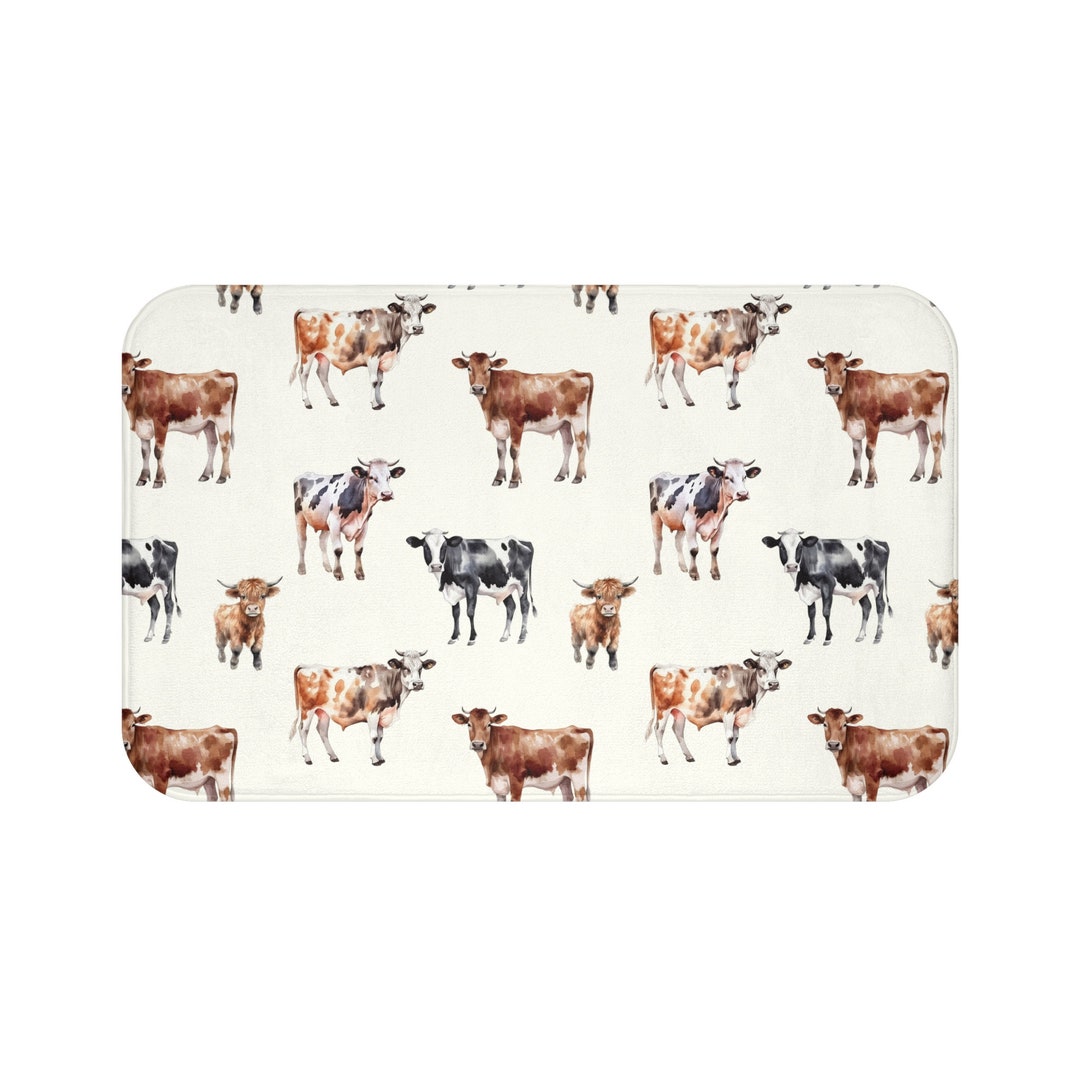 Cow Bath Mat Country Decor Farm Decor Farmhouse Bathroom Western Bath ...