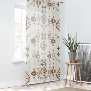 Aztec Window Curtain Western Window Curtain Transparent Window Curtain ...