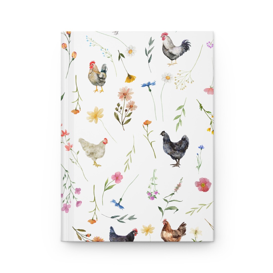 Chicken Journal Chicken Lover Gift Floral Journal Chicken Gift Chicken ...