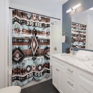 Aztec Shower Curtain Wester Shower Curtain Cowboy Decor Western Decor ...