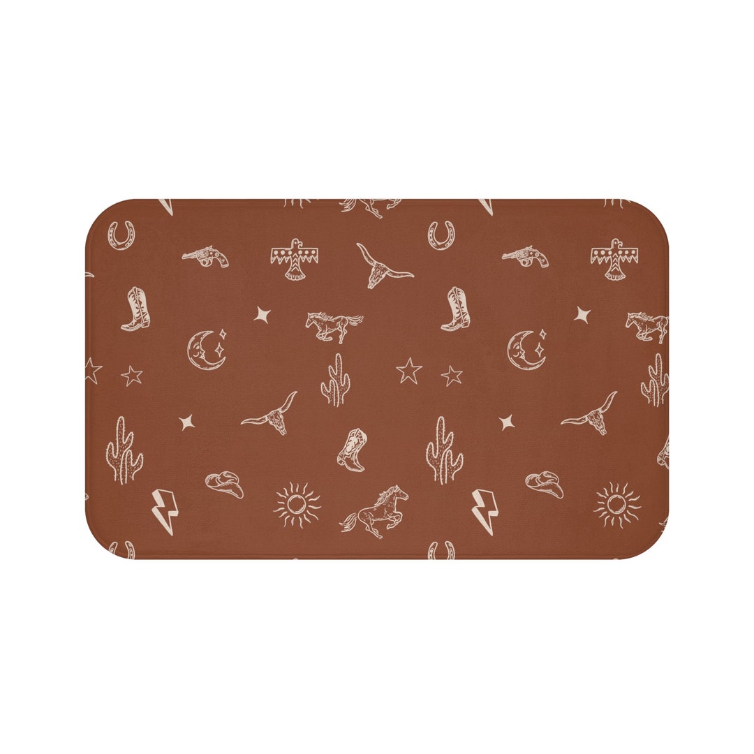 Western Bath Mat Cowboy Decor Western Bath Rug Western Bathroom Decor ...