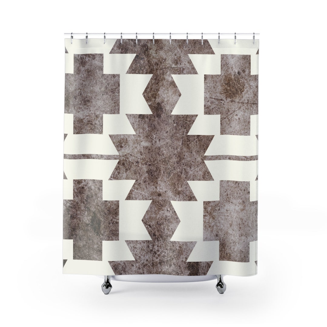 Cowhide Shower Curtain Aztec Shower Curtain Western Shower Curtain ...