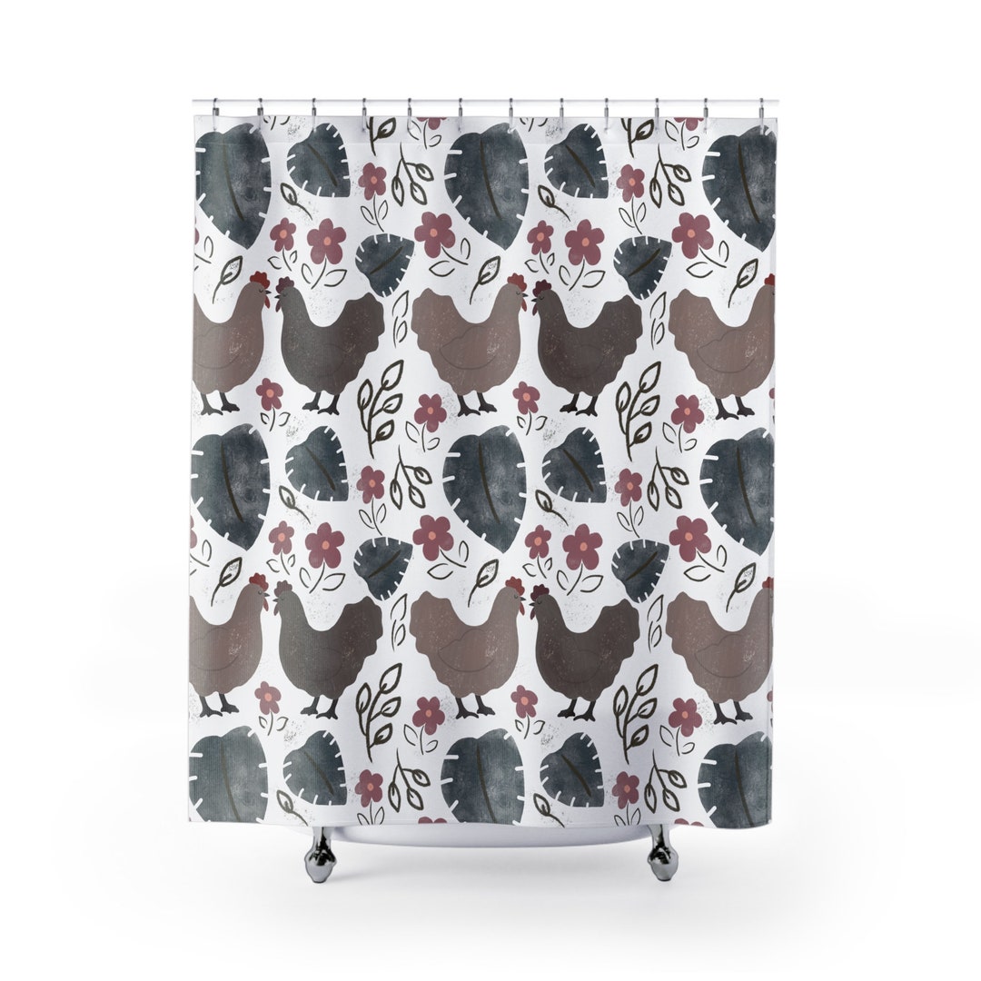 Chicken Shower Curtain Chicken Decor Chicken Gift Homestead Decor ...