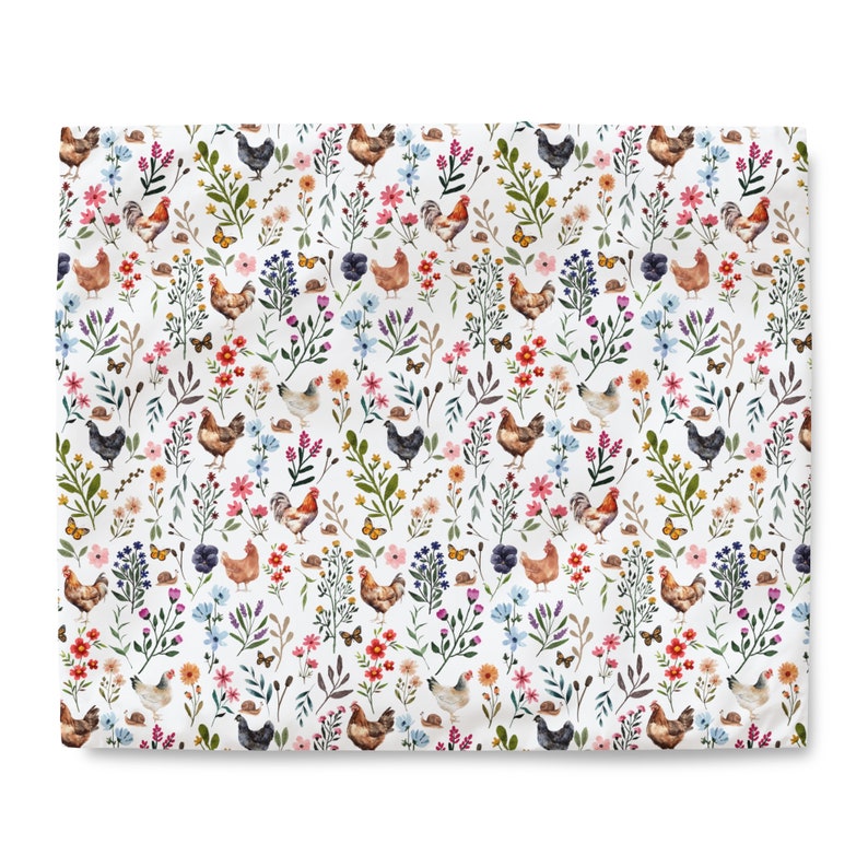 Chicken Duvet Cover Country Decor Country Bedding Chicken Gift ...