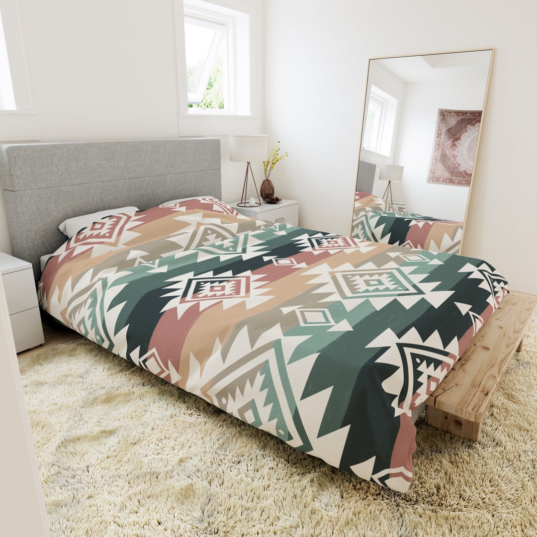 Western Duvet Cover Aztec Western Bedding Cowboy Decor Western Decor ...