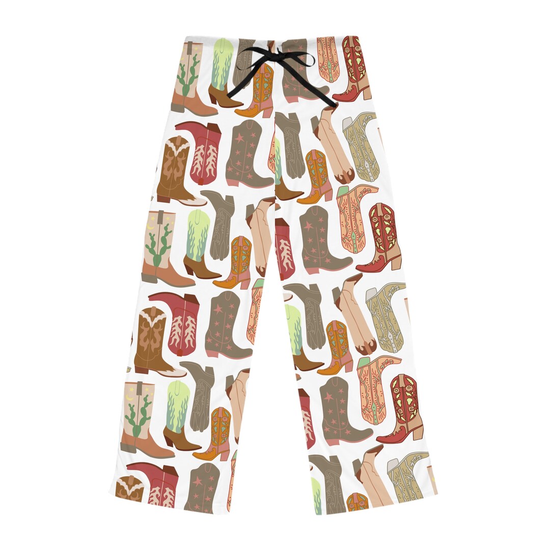 Western Boho Pajama Pants Western Pajamas Cowgirl Boots Gift for ...