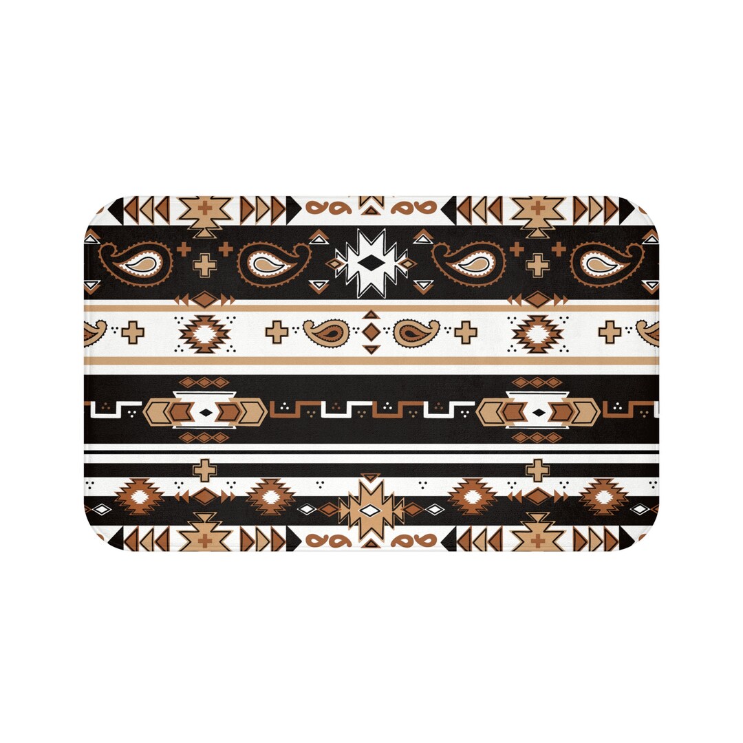 Aztec Bath Mat Western Bath Mat Gift Western Bath Rug Western Bathroom ...