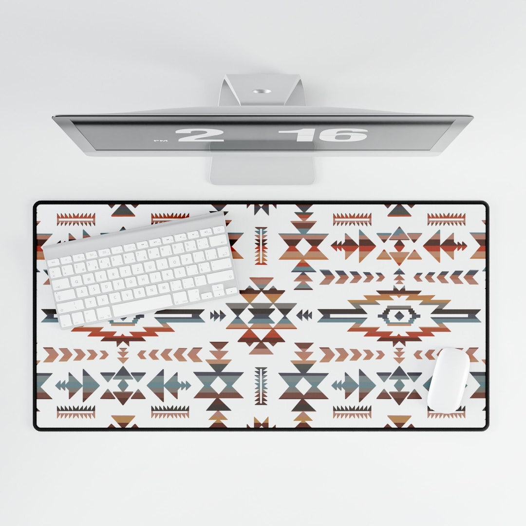 Aztec Western Desk Mat Tribal Southwest Mouse Pad Geometric Pattern ...