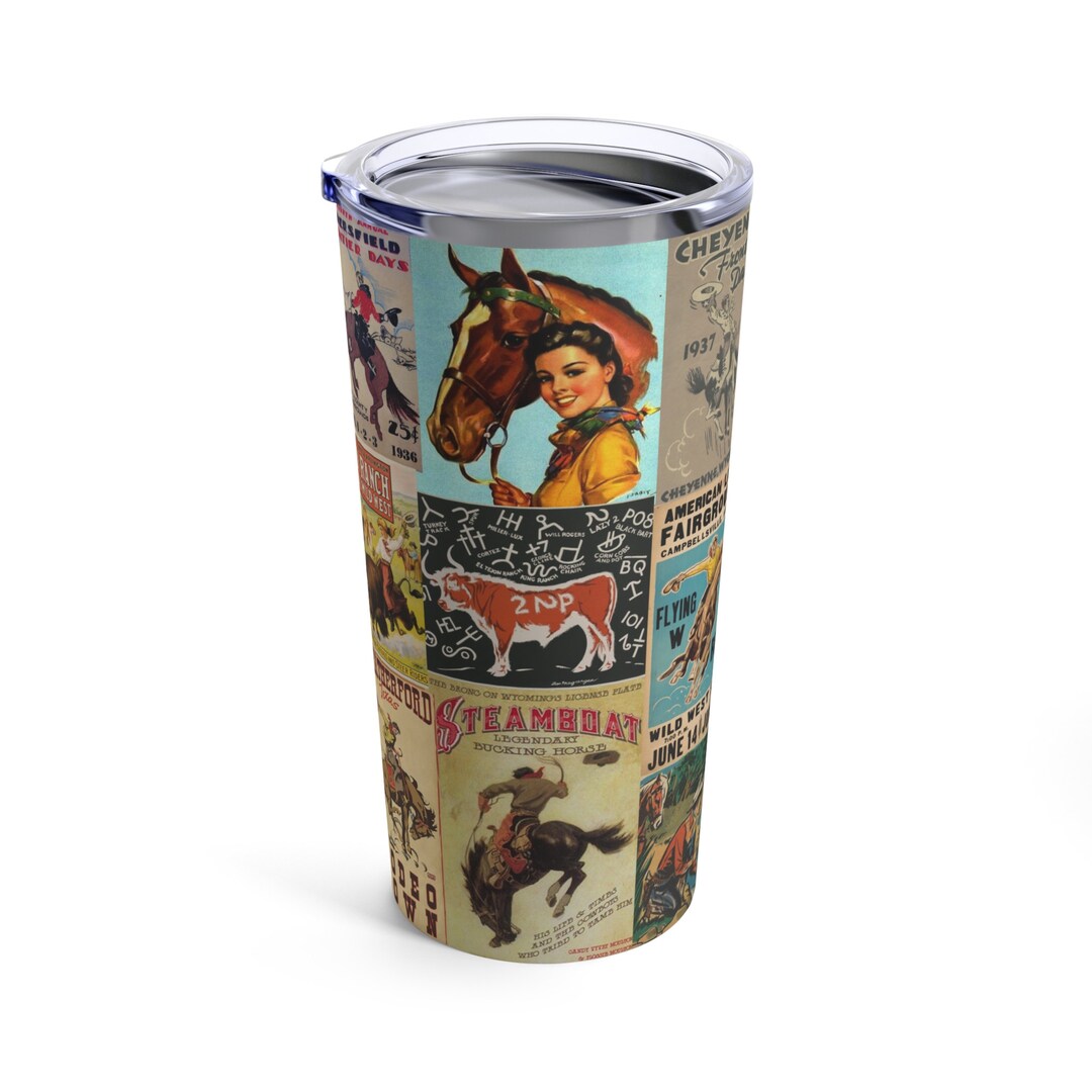 Wild West Tumbler 20oz Vintage Western Posters Retro Western Gift ...