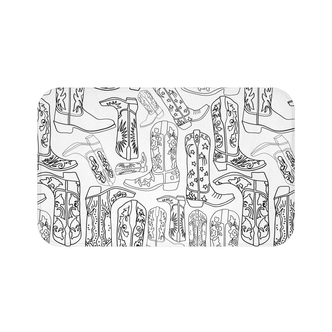 Cowboy Boots Bath Mat Cute Cowboy Decor Ranch Western Bath Retro ...