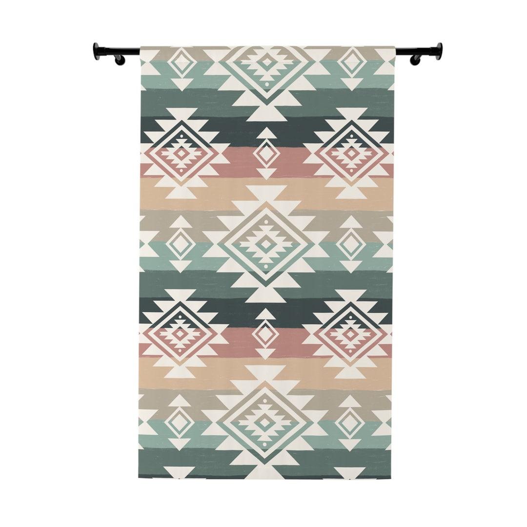 Aztec Window Curtain Western Window Curtain Blackout Window Curtain ...
