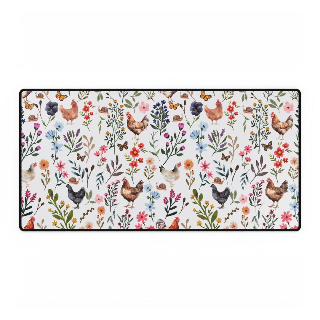 Chicken Desk Mat Chicken Lover Office Decor Gaming Mousepad Large Farm ...
