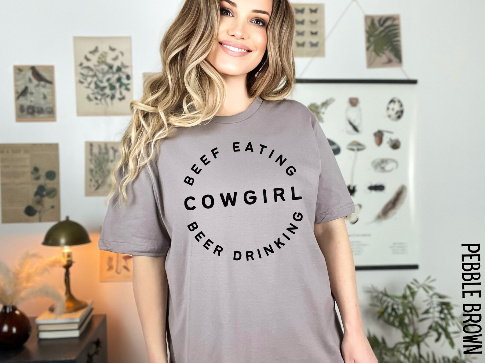 Beer Drinking Cowgirl Tshirt Eat Beef Farmer Shirt Gift for Rancher ...