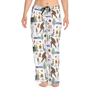 Bigfoot Pajama Pants Bigfoot Lover Sasquatch Funny Pajamas Nature Lover ...