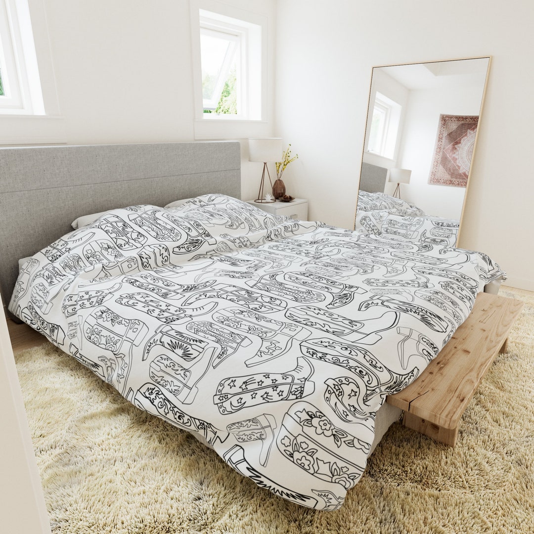 Cowboy Boots Duvet Cover Western Home Decor Modern Farmhouse Ranch ...