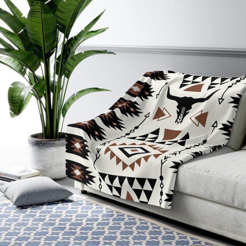 Aztec Western Blanket Sherpa Blanket Fleece Blanket Western Throw ...