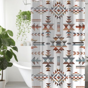 Aztec Shower Curtain Southwestern Shower Curtain Aztec Print Bathroom ...