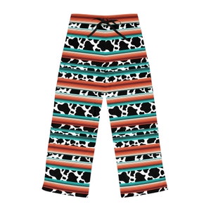 Cow Print Pajama Pants Serape Pajamas Western Pajamas Western Sleepwear ...