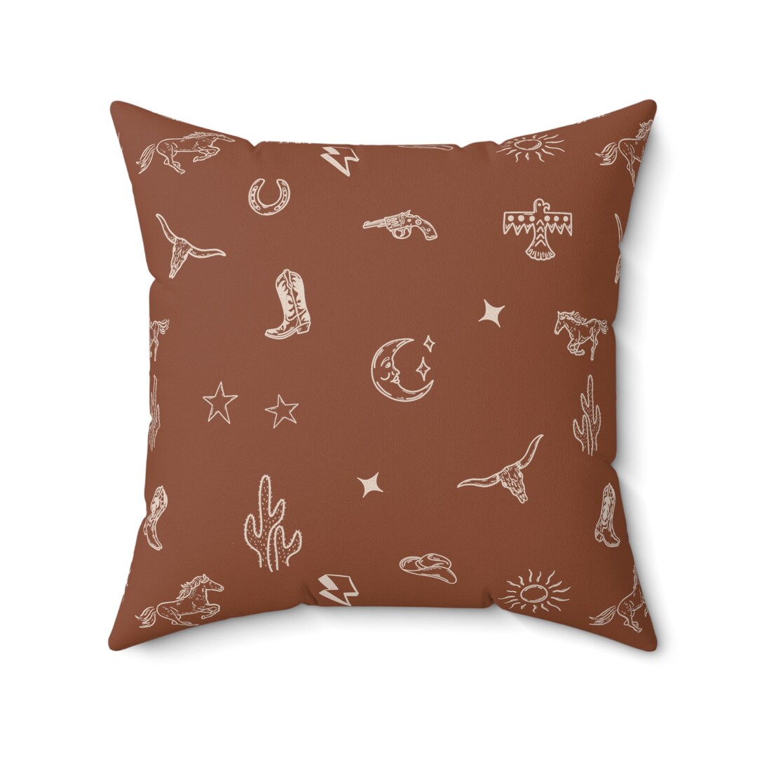 Brown Western Pillow Wild West Pillow Cowboy Decor Western Decor ...