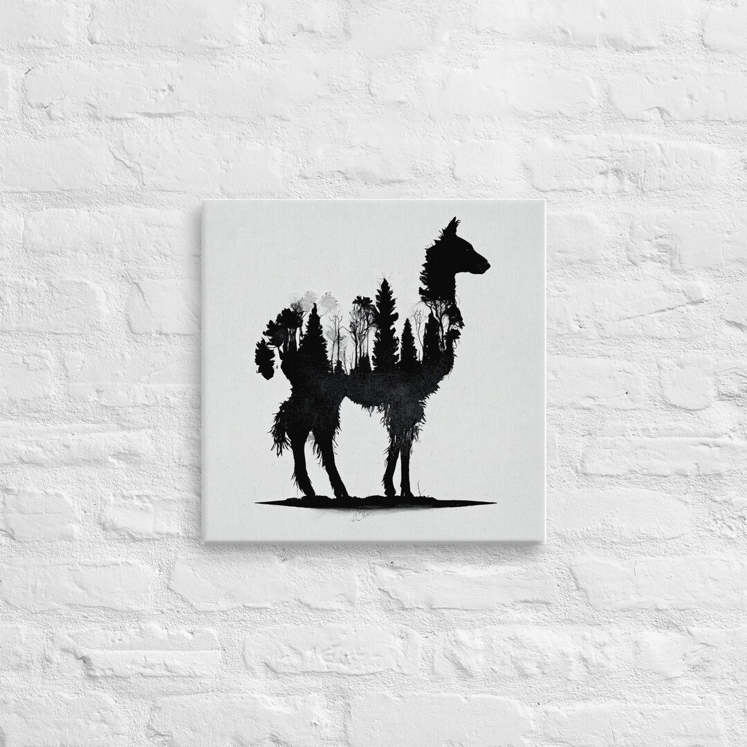 Abstract Alpaca Wall Art Nature Canvas Print Stencil Alpaca - Etsy
