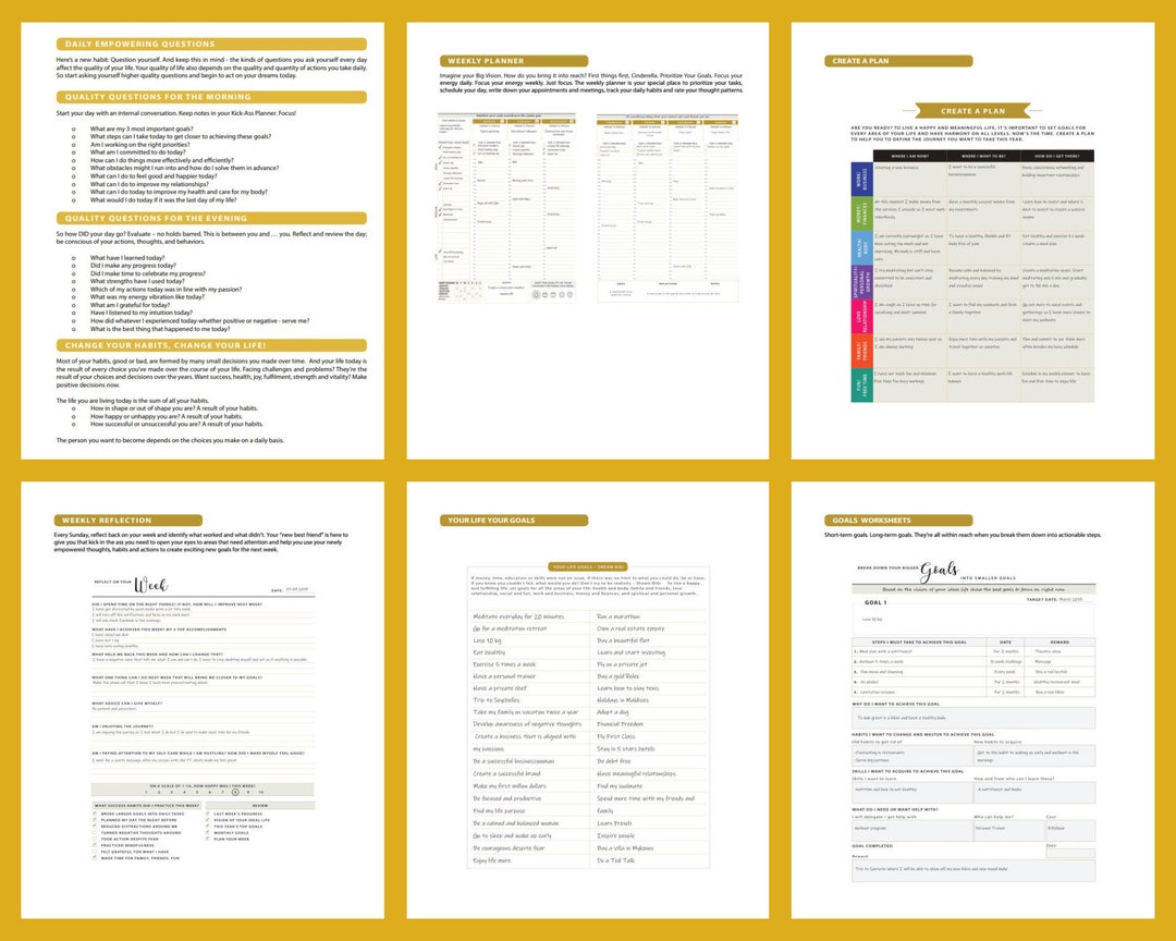 Self-awareness, Reflection and Productivity Digital Planner. Includes a ...