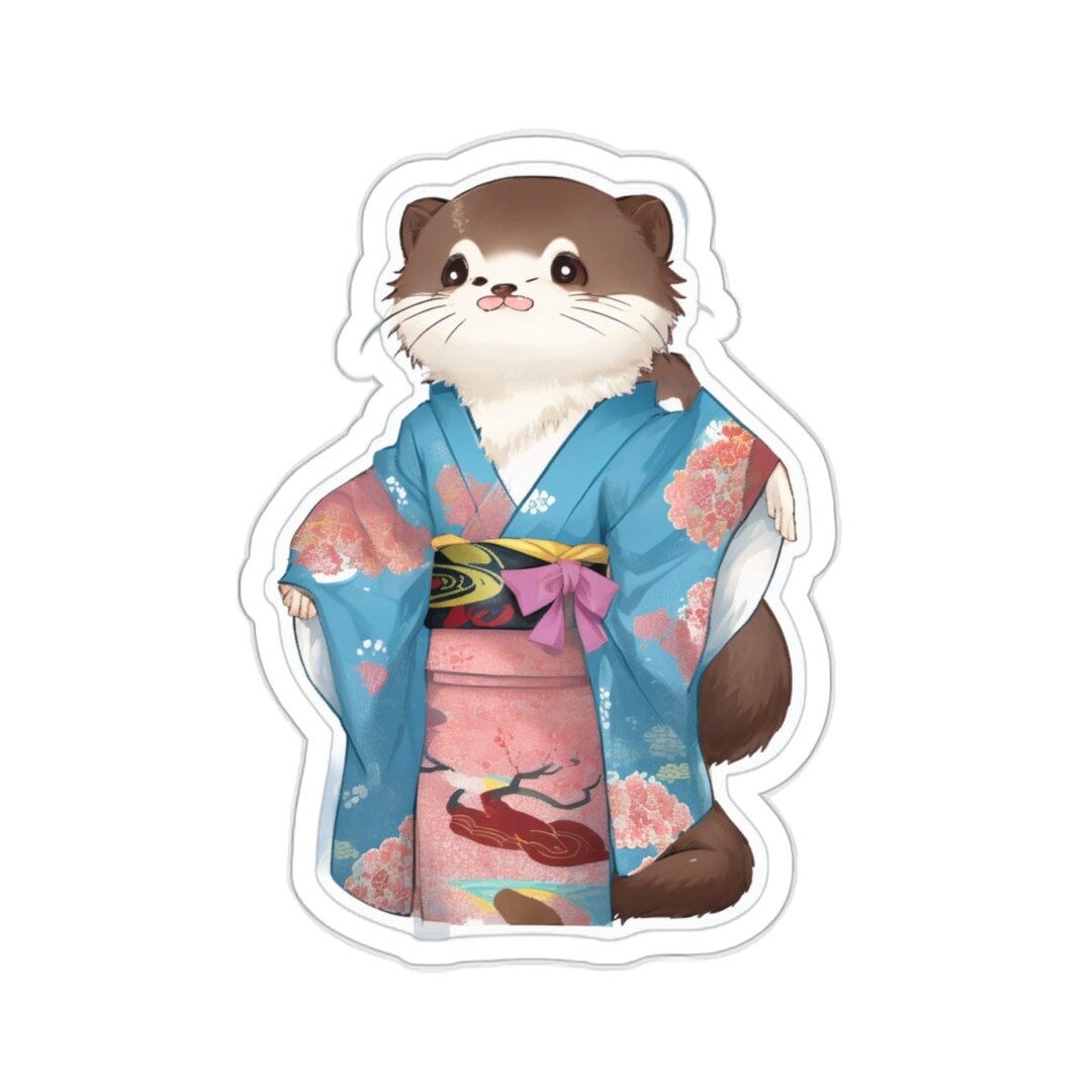 Kawaii Otter in Kimono Sticker Japanese Art Inspired Decal - Etsy