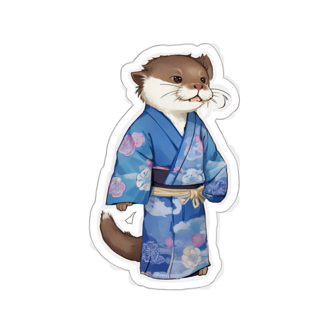 Kawaii Otter in Kimono Sticker Japanese Art Inspired Decal - Etsy