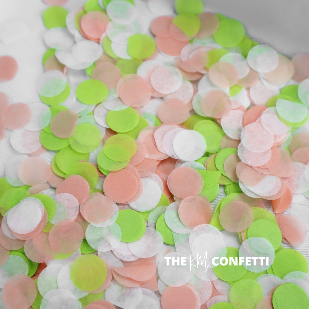 Bulk Biodegradable Wedding Confetti - White, Peach, Mint - 1.5cm Circle ...