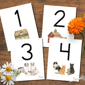 Printable Homestead Number Flash Cards & Posters Nature Based Reggio ...