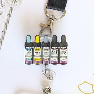 Blood Bank Antibodies Badge Reel-cute Blood Cells/med Lab/laboratory ...