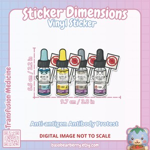 Anti-antigen Antibody Protest Vinyl Sticker Blood/med Lab/laboratory ...