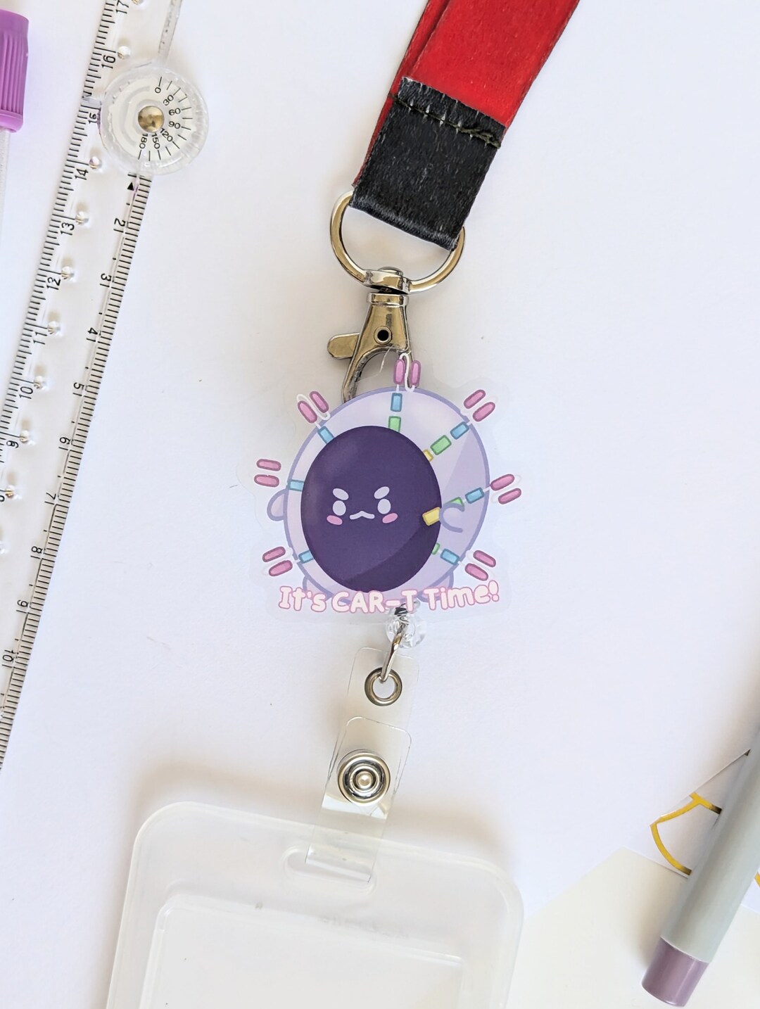 CAR-T Time Badge Reel-cute Blood Cells/med Lab/laboratory/hematology ...