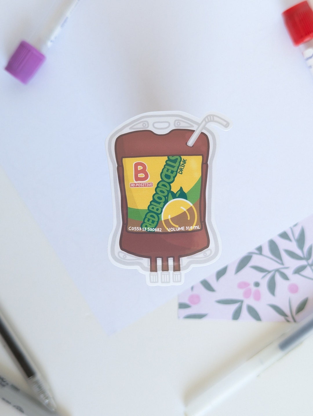 Blood Bag Lemon Tea Vinyl Sticker - Blood/med Lab/laboratory/science ...