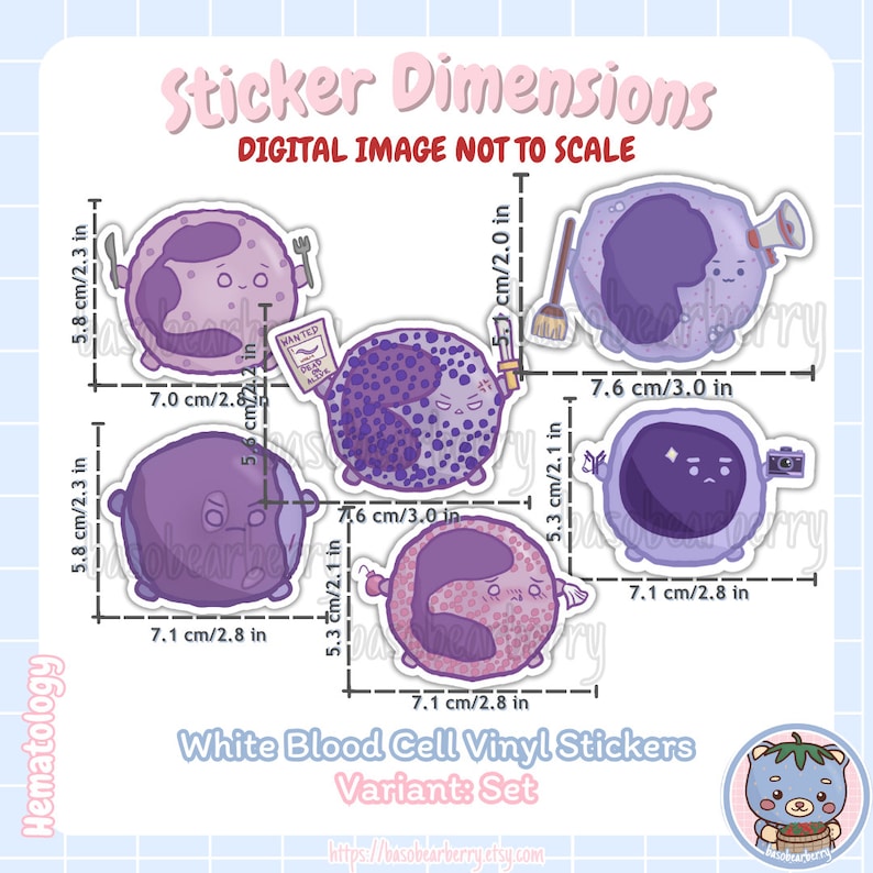White Blood Cell Vinyl Stickers Hematology/med Lab/laboratory/science ...