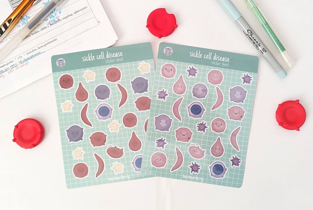 Sickle Cell Anemia hbss Sticker Sheet Cute Blood Cells/med - Etsy