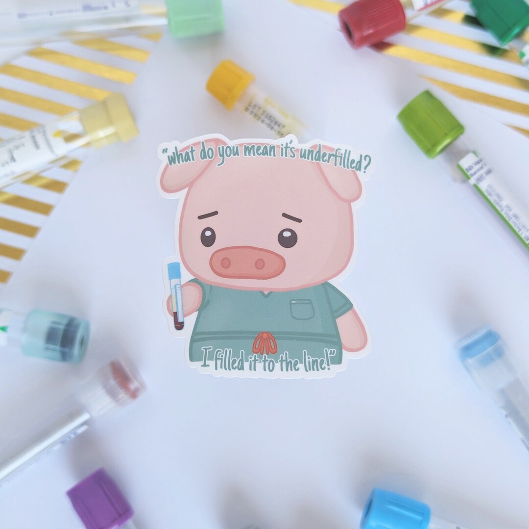 Underfilled Lab Pig Zhulian Vinyl Sticker med Lab/laboratory/nurse ...