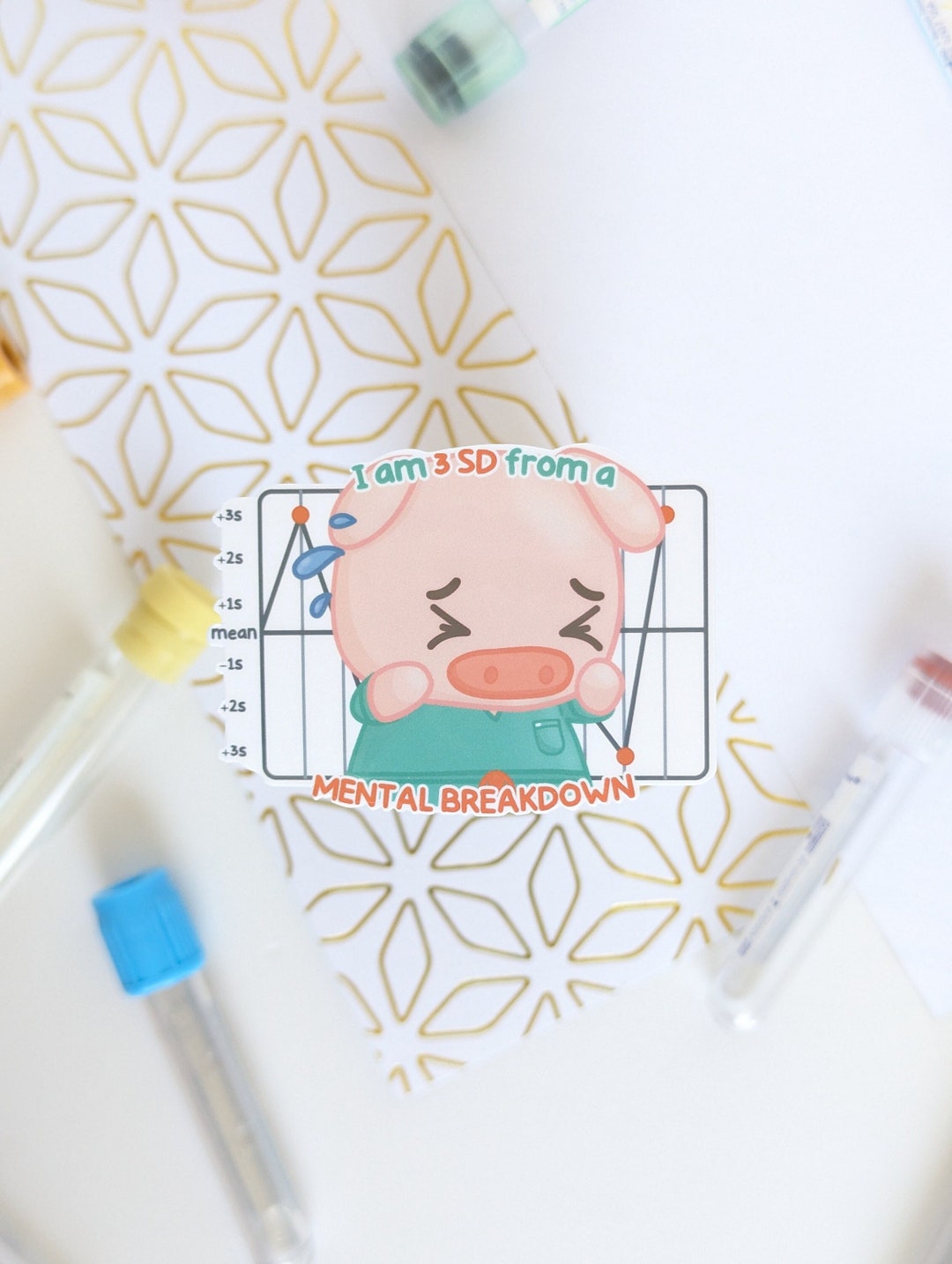 QC Fail Lab Pig Zhulian Vinyl Sticker -med Lab/laboratory/nurse/science ...